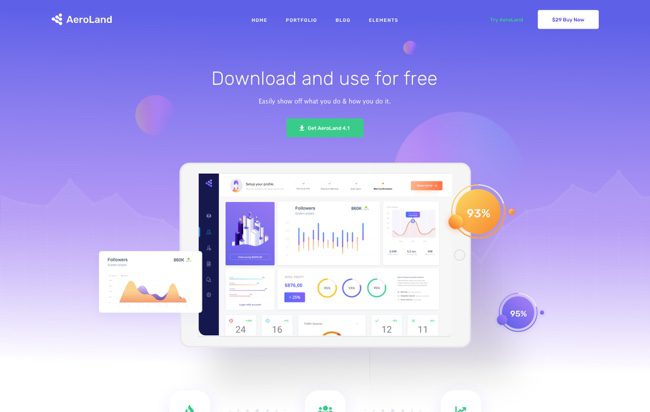 Aeroland Vue Js App Landing Page Template